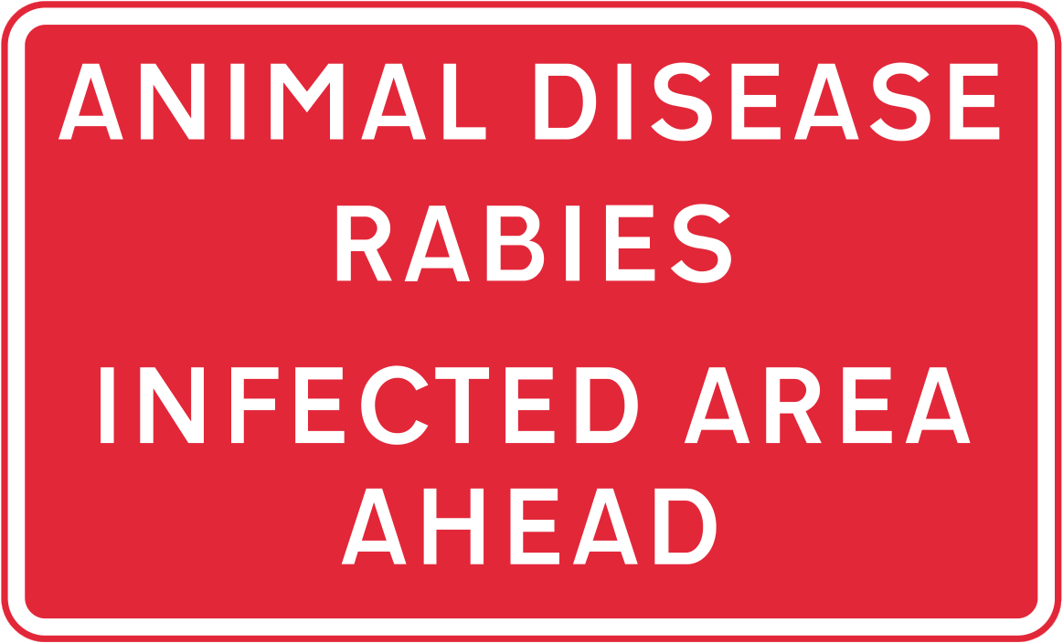 Area infected by animal disease sign - UK Road Sign